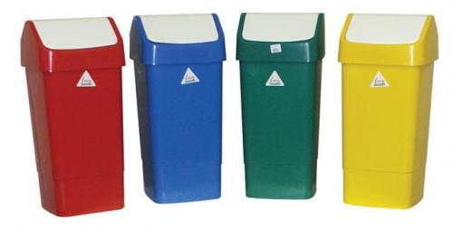 Swing Top Bin 50lt - R/B/Y/G/W - Spot-On Supplies